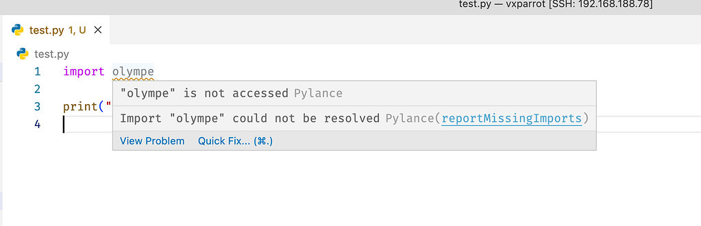 Import Olympe Could Not Be Resolved Pylancereportmissingimports Anafi Ai Parrot Developers